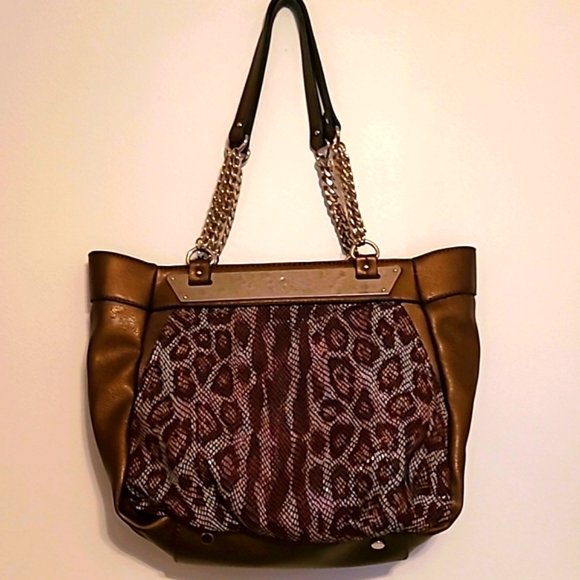Jennifer Lopez | Bags | Jennifer Lopez Dark Gold Brown Faux Reptile ...